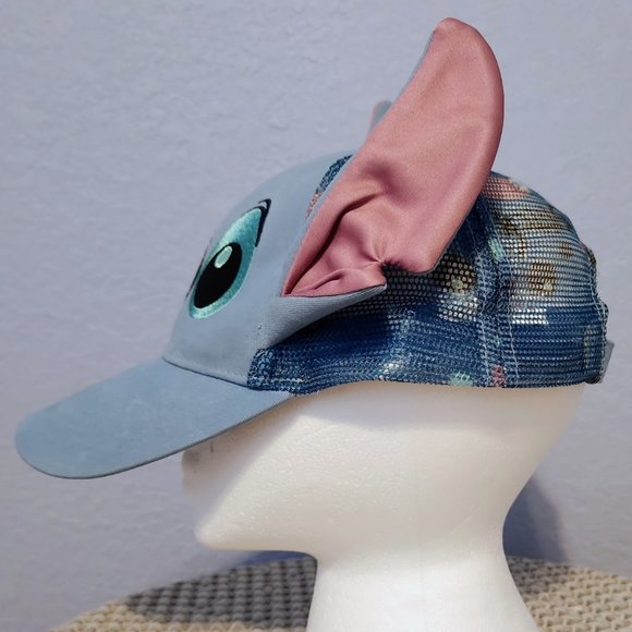 Disney | Accessories | Disney Parks Stitch Baseball Mesh Cap With Ears ...